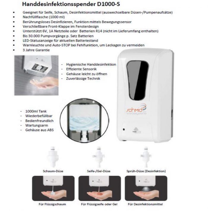 Hygienestation mit Standfuß Desinfektionssäule hier kaufen